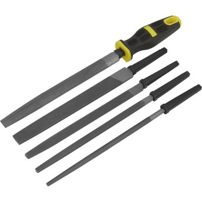 5 Piece 200mm Interchangeable File Set - Double Cut - Coarse - Comfort ...