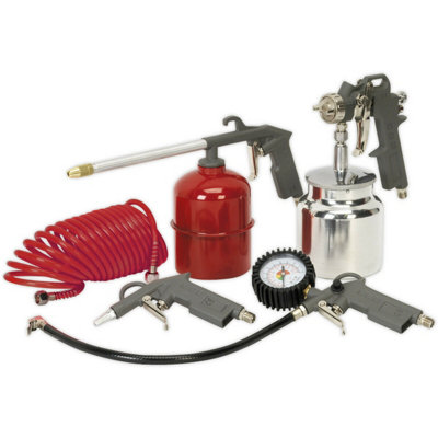 5 Piece Air Accessory Kit - Compressed Air Tools - Gauge Spray Gun ...