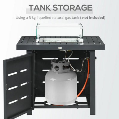 5-Piece Aluminium Garden Furniture Sets with Propane Blaze Table