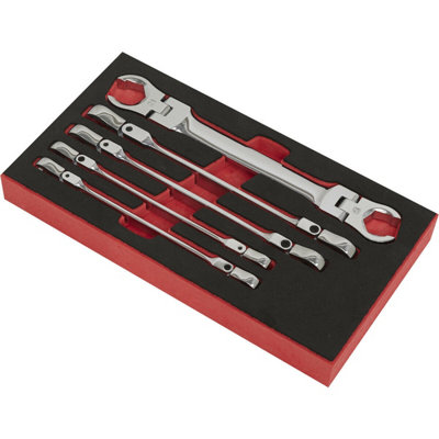 5-Piece Flexible Head Flare Nut Spanner Set for Compression Joints and ...