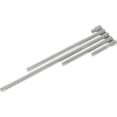 5 Piece Knurled Extension Bar Set - Durable Chrome Vanadium with Spring ...