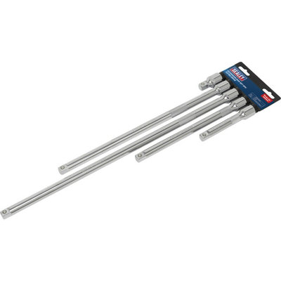 5 Piece Knurled Extension Bar Set - Durable Chrome Vanadium with Spring ...