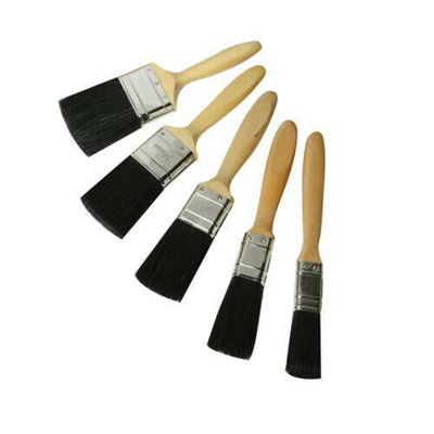 5 Piece Premium Paint Brush Set Pure Bristle Painters / Decorators Tool ...