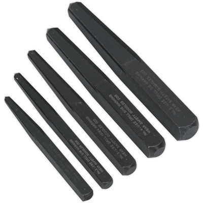5 Piece Square Type Screw Extractor Set - Heat Treated Steel - Screw ...