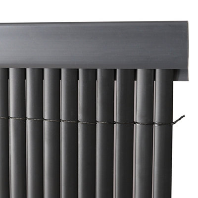 5 Pieces Grey PVC Garden Panel Slats Fence Privacy Screen for Outdoor ...