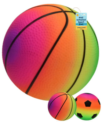 5" PVC NEON FLUORESCENT COLOURED FOOTBALL BALL FOR KIDS - INFLATABLE