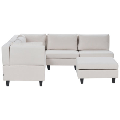 5 Seater Right Hand Modular Fabric Corner Sofa with Ottomane Light ...
