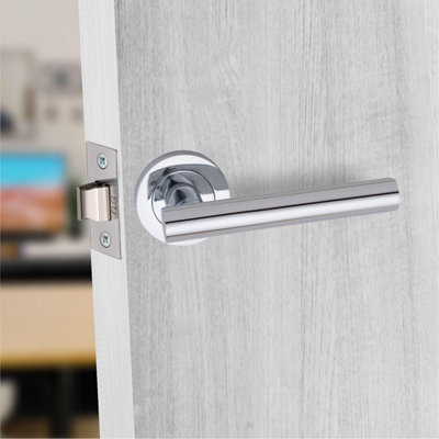 5 Set Straight T-Bar Internal Door Handles Set Ball Bearing Hinges and ...