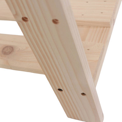 5 Shelf Pine Narrow Slatted Storage Unit - Natural Wood Solid Pine
