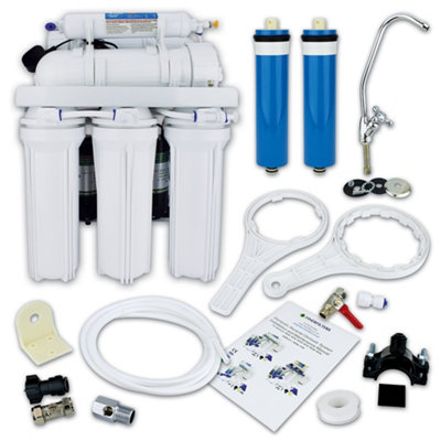 5 Stage Reverse Osmosis System 400GPD - High Flow RO System for Home ...