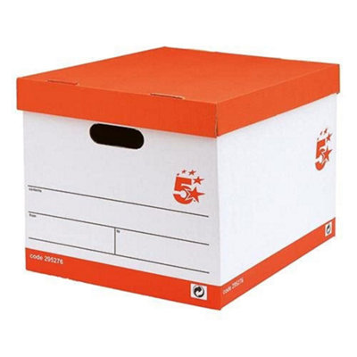 5 Star Storage Box - White (Pack of 10)