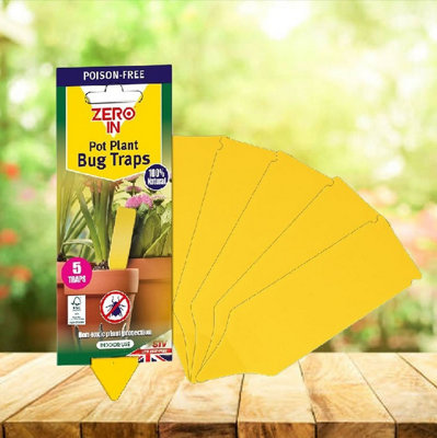 5 Sticky House Plant Insect Traps Plant Pot Traps Non Toxic Odourless ...