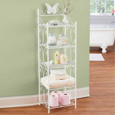 5-Tier Butterfly Scroll Wire Metal Shelf