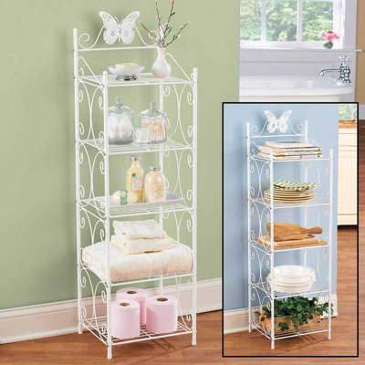 5-Tier Butterfly Scroll Wire Metal Shelf