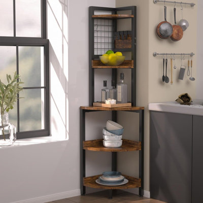 5-Tier Corner Shelf Storage Rack Bookcase