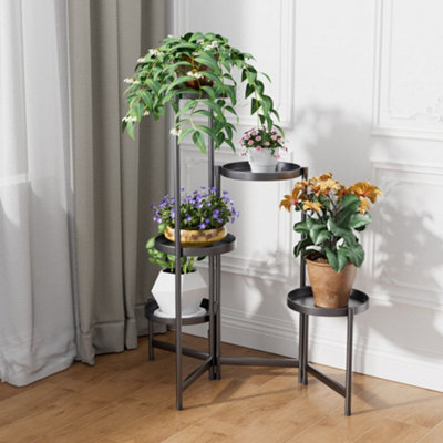 5 Tier Elegant Rust-proof Metal Display Plant Stand Flower Pot Rack ...