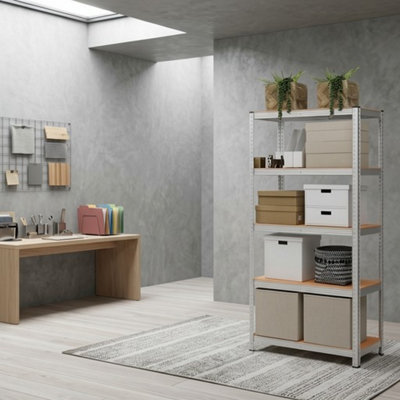 5 Tier Garage Shelving Unit, Storage Rack Galvanised Steel
