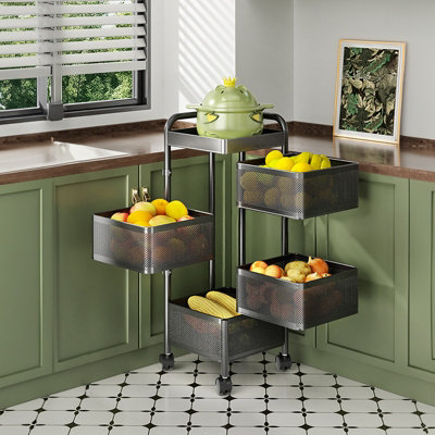 5-Tier Kitchen Storage Rack with Wheels