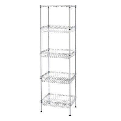 5 Tier Shelving Unit - Multi Purpose Stainless Steel Wire Rack Storage ...