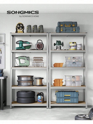 5-Tier Shelving Unit, Steel Shelving Unit For Storage,For Garage, Shed ...