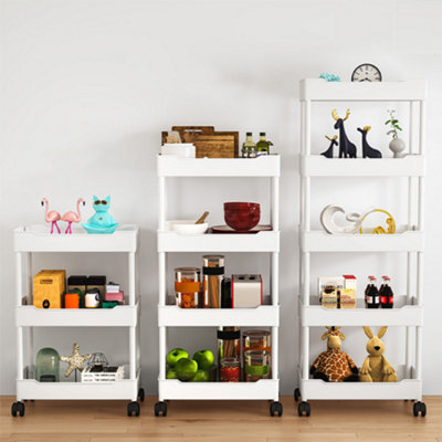 5-tier Trolley on Wheels, Kitchen Storage Utility Cart, Rolling Storage ...