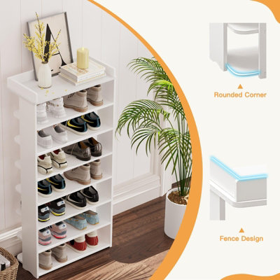 Tall shoe rack white store