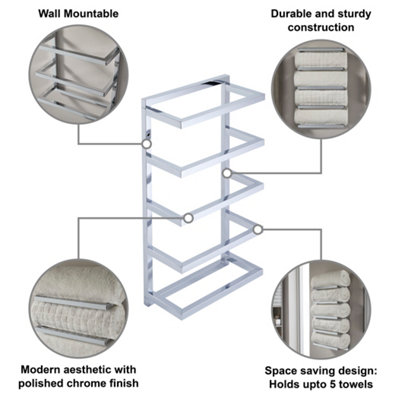 Chrome towel storage rack store