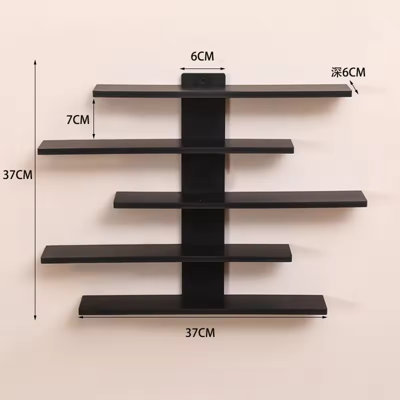5 Tier White Wall Mounted Display Shelf Adjustable Storage for Figures ...