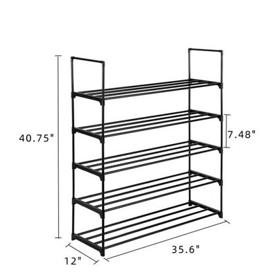 5 Tiers Shoe Rack Shoe Tower Shelf Storage Organizer For Bedroom ...