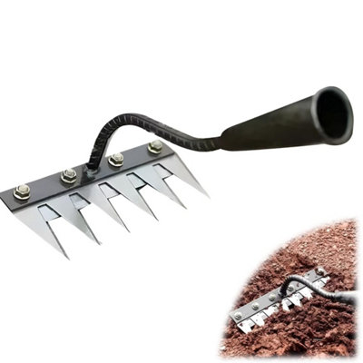 5 tines Iron Weed Rake Upgraded Multifunctional Weed Artifact ...
