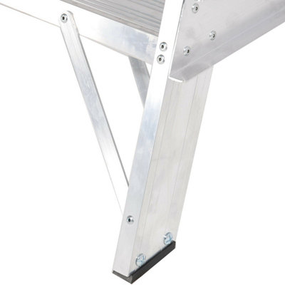 5 Tread 1.3m Aluminium Warehouse Steps with Handrail for Safe Narrow ...