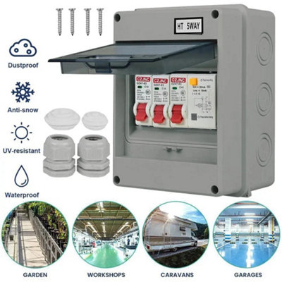 5 Way Electrical Consumer Unit , RCD Protected Fuse Box with 2 MCBs