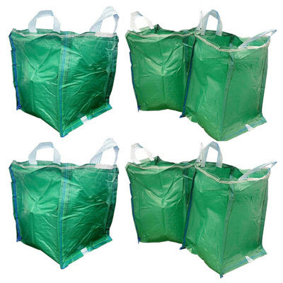 5 x 120L Heavy Duty Large Green Garden Plant Waste Reusable Sack With ...