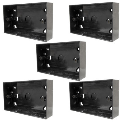 5 x 2 Gang Glossy Black Surface / Pattress Back Box