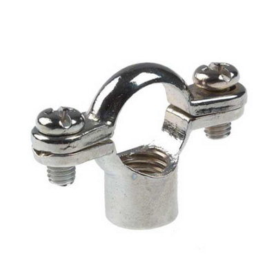 5 x 35mm Single Munsen Rings Clips Chrome Pipe Brackets M10 Thread