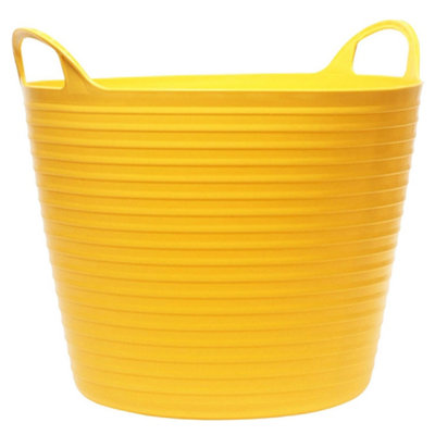 5 x 40L Flexible Yellow Strong Plastic Tubs Ideal For Storage, Home ...