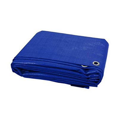 5 x 8 m Blue Heavy Duty Tarpaulin Waterproof Cover Tarp Ground Camping ...