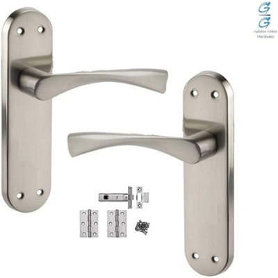5 x Astrid Stainless Steel Modern Chrome Door Backplate Handles Hinge ...
