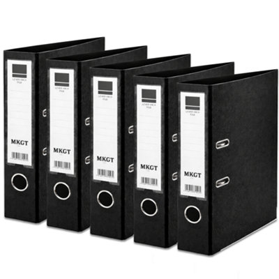 5 x Black Lever Arch File A4 Ring Binder Folder Files Office Document ...