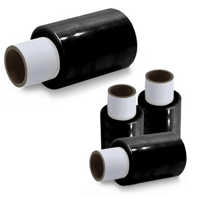 5 x Black Mini Handy Size 100mmx150m Water & Moisture Proof Pallet ...
