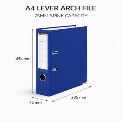 5 x Blue Lever Arch File A4 Ring Binder Folder Files Office Document ...