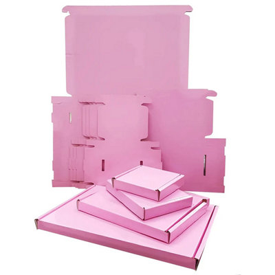 5 x Bright Pink Postal Packing Shipping Die Cut Boxes Mini Size
