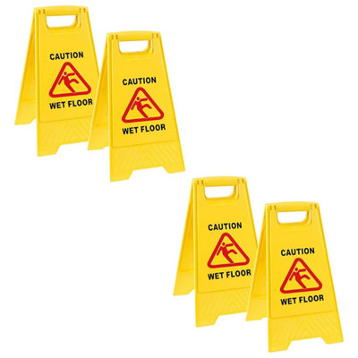 5 x Bright Yellow 'A' Frame Wet Floor Safety Warning Caution Sign ...