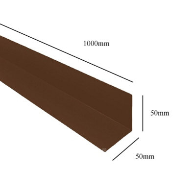 5 x Brown 1 Metre UPVC Plastic Rigid Angle 50 x 50mm Corner Cover Trim ...