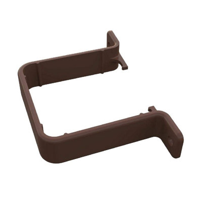 5 x Brown Square 65mm Flush Downpipe Brackets, Freeflow Low Profile