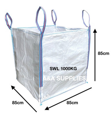 5 x Bulk Bags - 85x85x85cm - Heavy Duty Skip Bag - Ton Bag - Tonne Bag ...
