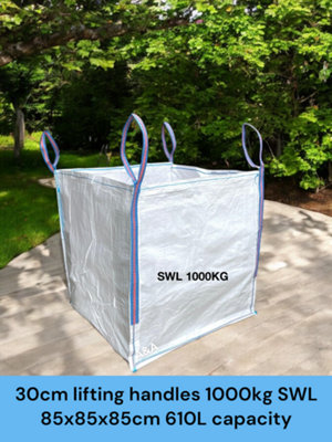 5 x Bulk Bags - 85x85x85cm - Heavy Duty Skip Bag - Ton Bag - Tonne Bag ...