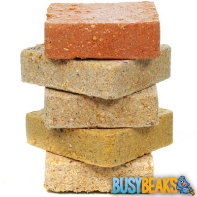 5 x BusyBeaks Mixed Suet Fat Blocks - Premium Grade High Protein Bird ...