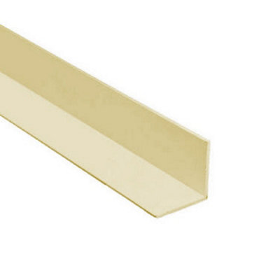 5 x Cream 1 Metre UPVC Plastic Rigid Angle 40 x 40mm Corner Cover Trim ...