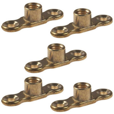 5 X FEMALE BACK PLATE FOR MUNSEN RINGS BRASS M10 THREAD WALL BRACKET